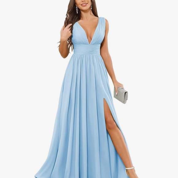 chiffon | Dresses | Chic Asymmetrical Blue Dress | Poshmark